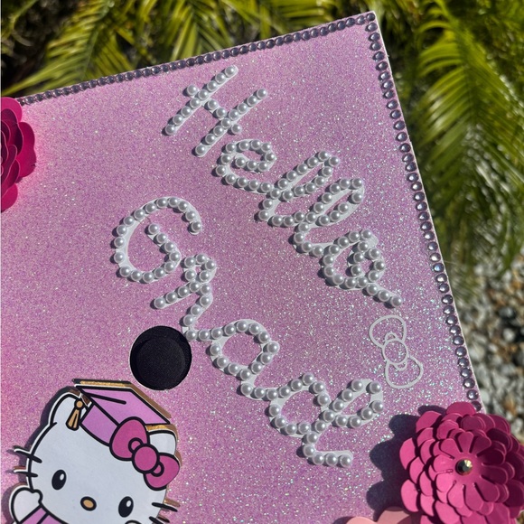 Accessories | Hello Kitty Pink Pearl Graduation Cap Topper | Poshmark